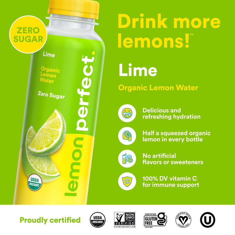Lemon Perfect Lime Zero Sugar Organic Lemon Water