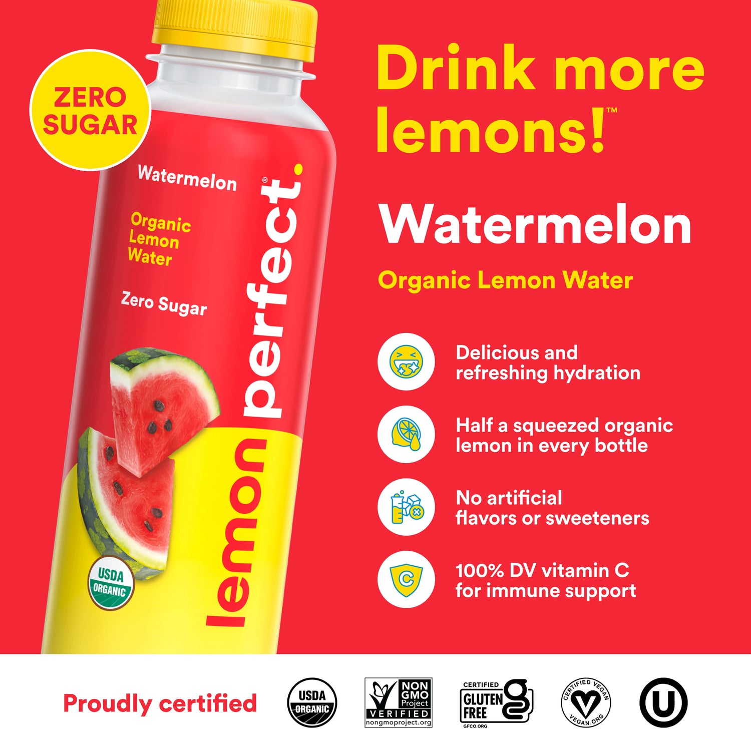 Lemon Perfect Watermelon Zero Sugar Organic Lemon Water